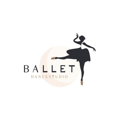 Ballet dance studio logo design silhouette Vector Image