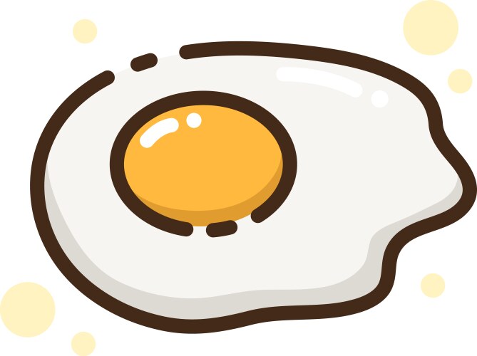 One fried egg symbol healthy food Royalty Free Vector Image
