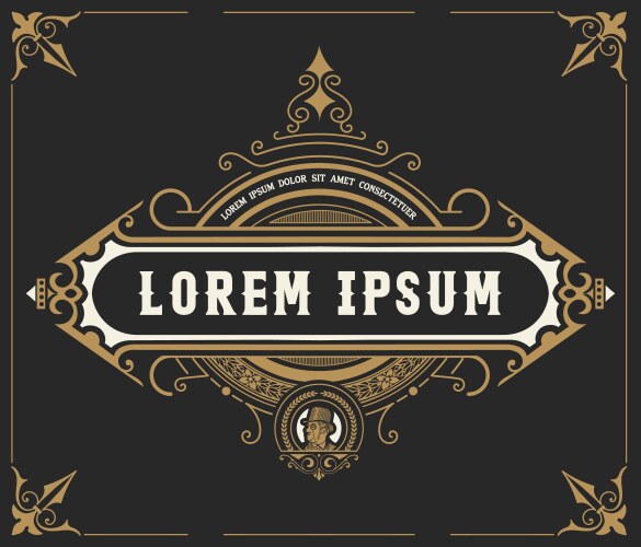 Vintage retro logo with floral ornaments Vector Image