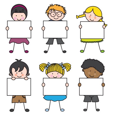 Cute cartoon kids frame Royalty Free Vector Image