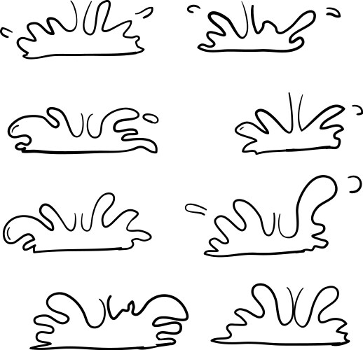 Hand drawn doodle water splash isolated Royalty Free Vector