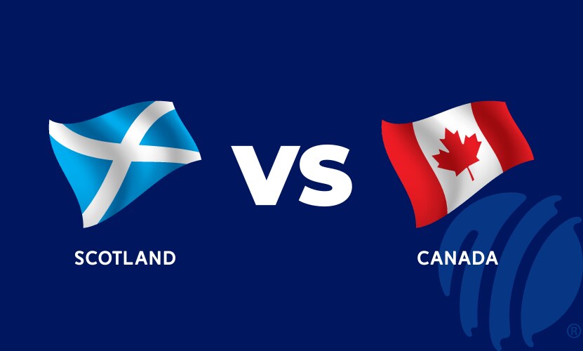 Scotland vs netherlands cricket match template Vector Image