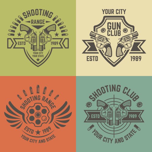 Vintage shooting club colorful emblem Royalty Free Vector