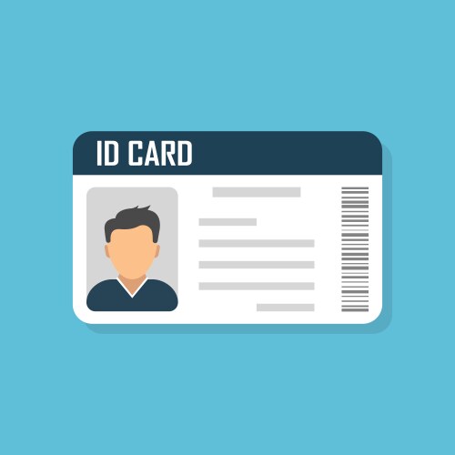 Driver license icon in flat style identification Vector Image
