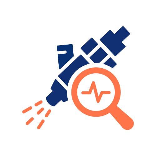 Injector diagnostics icon on white background Vector Image