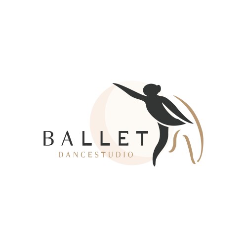 Ballet dance studio logo design silhouette Vector Image
