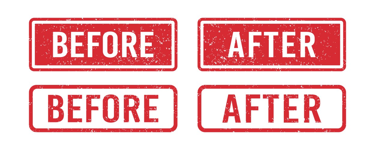 Before and after retro template comparison Vector Image