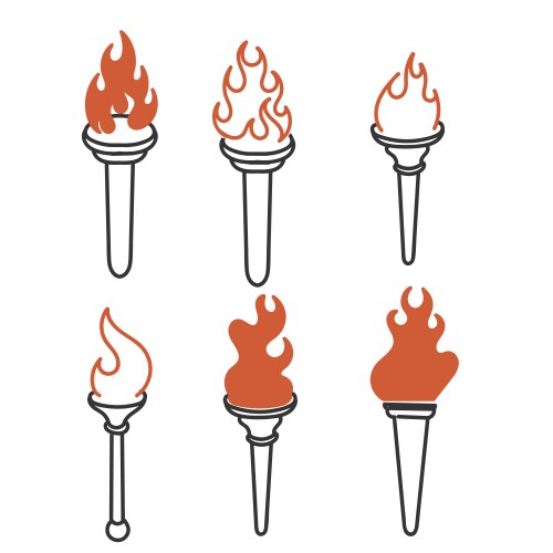 Hand drawn doodle torch icon Royalty Free Vector Image