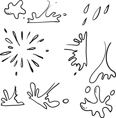 Liquid splash silhouette water drop splatter Vector Image