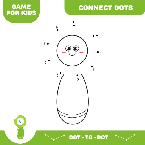 Chemistry tube character connect dots for kids Vector Image