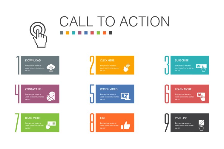 Call to action infographic 10 steps bubble design Vector Image Call to action infographic 10 steps bubble design Vector Image