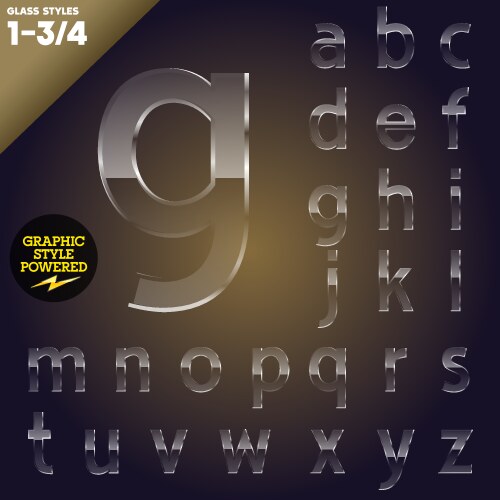 Glass font Royalty Free Vector Image - VectorStock