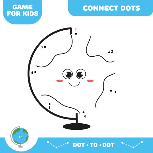 Glue stick character connect dots for kids dot Vector Image