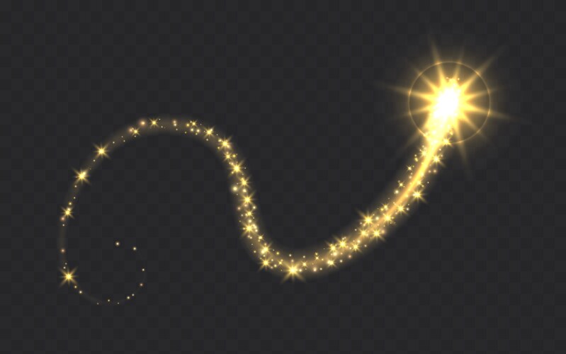 Glittering wave golden sparkling stardust trail Vector Image