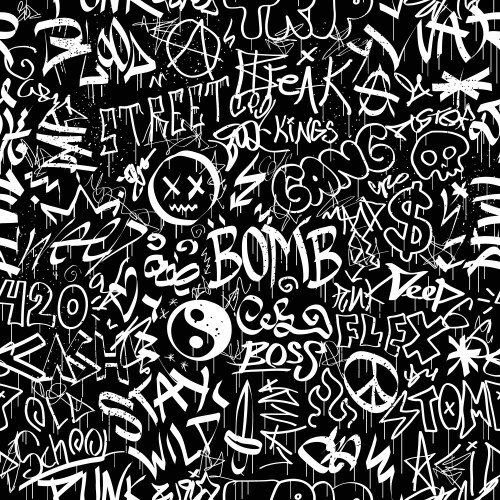 Graffiti and bear seamless pattern wallpaper art Vector Image