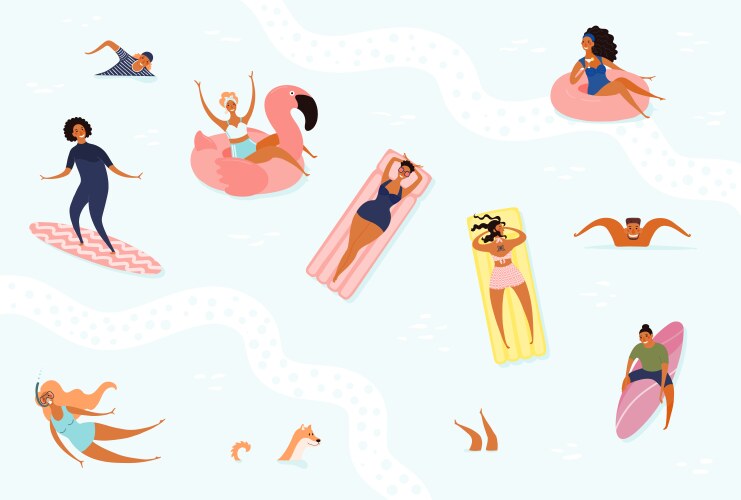 Crowded Swimming Pool Vector Images (over 240)
