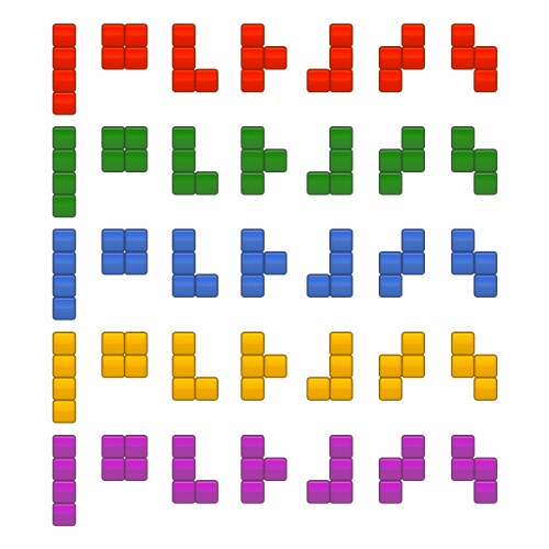Tetris pieces Royalty Free Vector Image - VectorStock