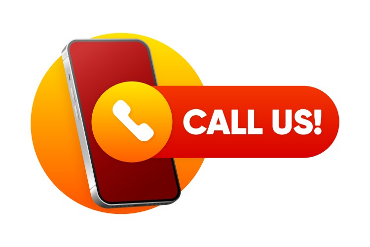 Call us now button template for communication Vector Image