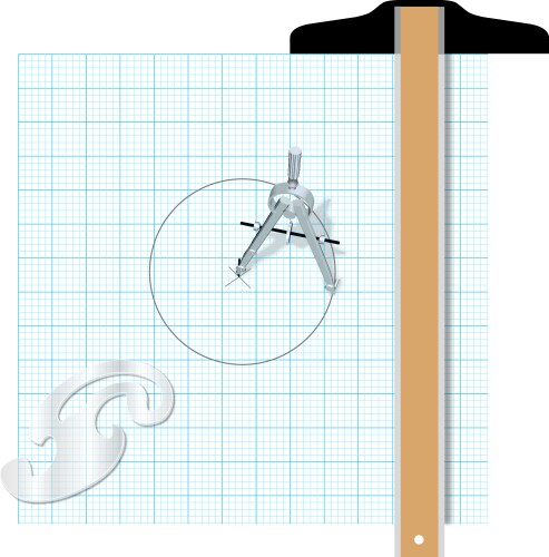 Blueprint alphabet drafting paper letters Vector Image