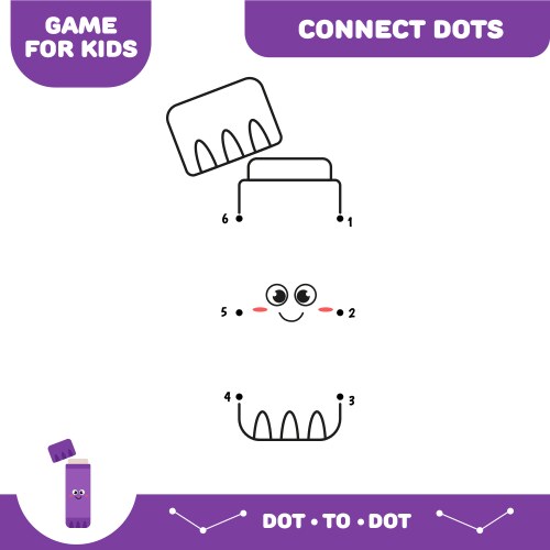 Chemistry tube character connect dots for kids Vector Image