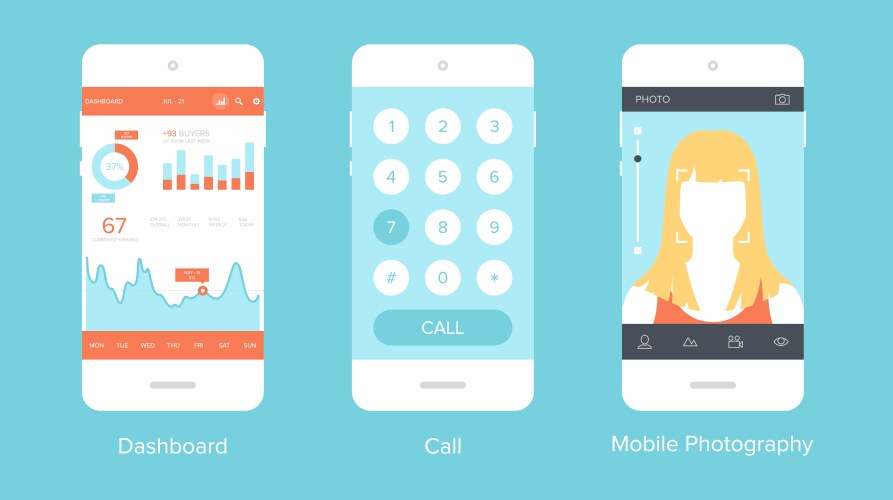 Mobile background ui Royalty Free Vector Image