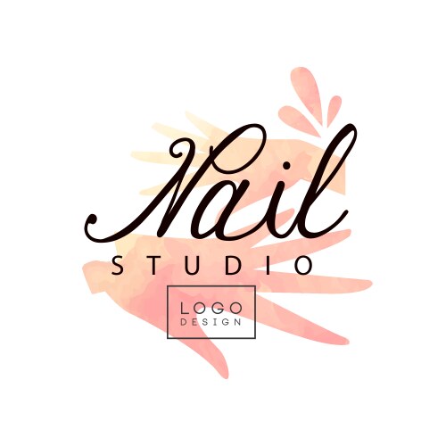 Manicure studio nail master logo beauty Royalty Free Vector