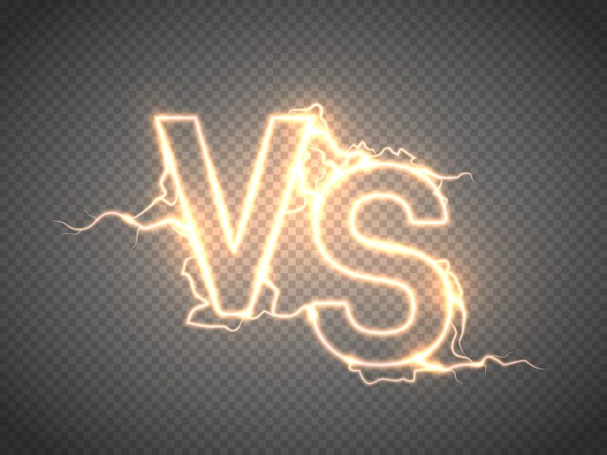 Versus sign vs glow symbol Royalty Free Vector Image