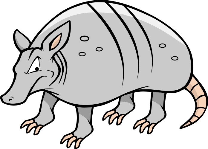 Cute little armadillo cartoon character Royalty Free Vector