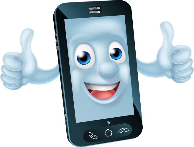 Cartoon phone character holding a stethoscope Vector Image