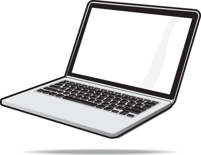 Photo realistic laptop front view with blank Vector Image