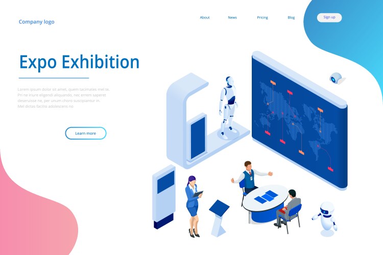 Isometric Tradeshow Vector Images (14)