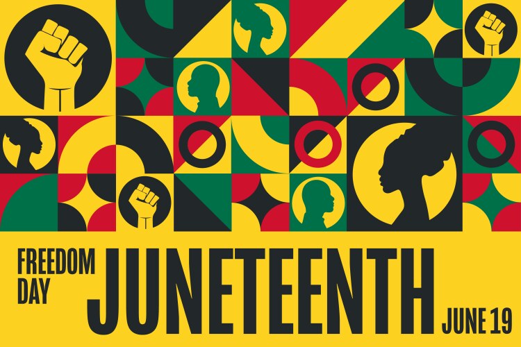 June 19 juneteenth freedom day us national flag Vector Image