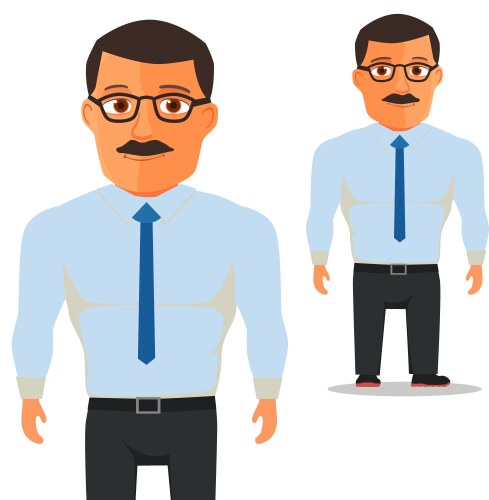 Business Man Cartoon Character In Smart Clothes Vector Image