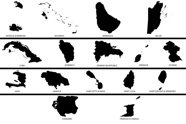 Maps collection all asian countries Royalty Free Vector
