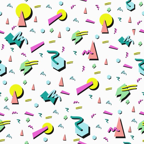 Retro 80s seamless pattern background Royalty Free Vector