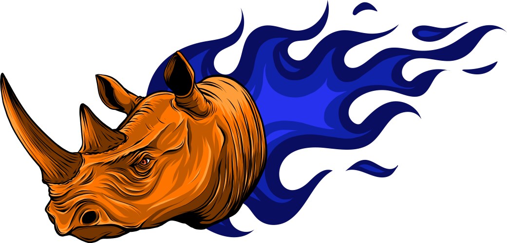 Angry charging rhino Royalty Free Vector Image