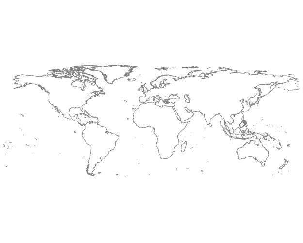 World map outline template with continents north Vector Image