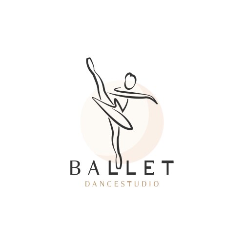 Ballet dance studio logo design silhouette Vector Image