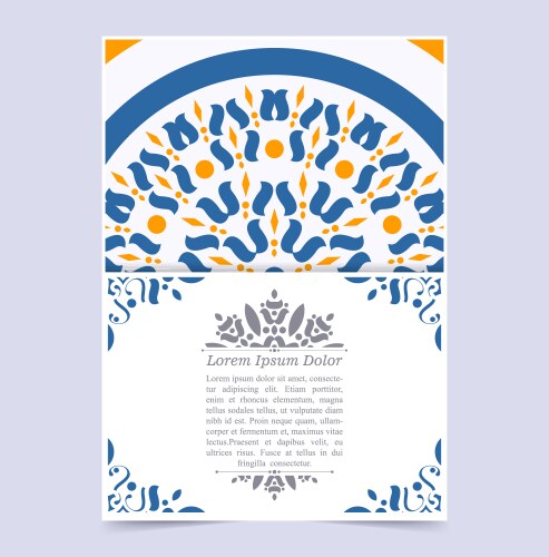 Colorful mandala cover design template Royalty Free Vector