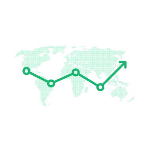 Economic growth like global world map Royalty Free Vector