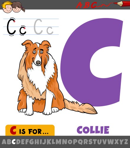 Cartoon alphabet collection with dog breeds Vector Image
