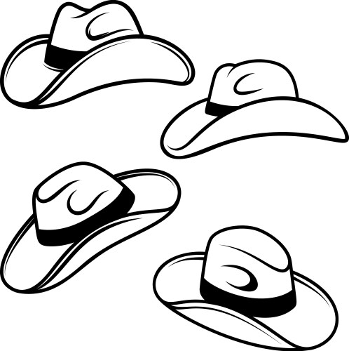 Cowboy hat front view template Royalty Free Vector Image