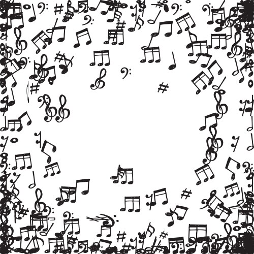 Hand drawn music notes seamless pattern Royalty Free Vector