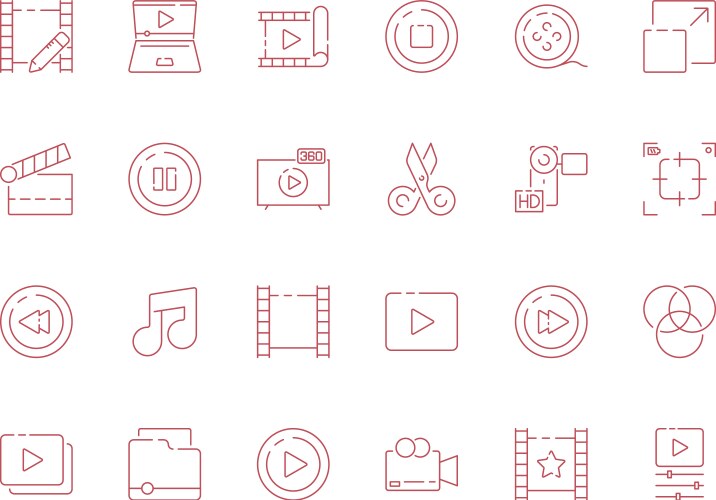 Audio Visual Icon Set Vector Images (over 450)