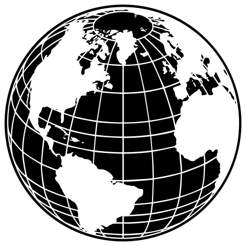 Flattened oval globe Royalty Free Vector Image Flattened oval globe Royalty Free Vector Image