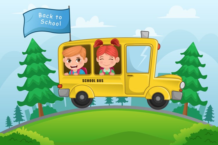 Funny school bus Royalty Free Vector Image - VectorStock