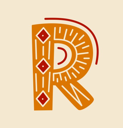 African font letter concept Royalty Free Vector Image