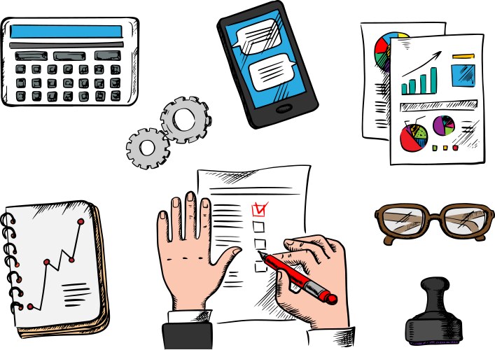 Business collection Royalty Free Vector Image - VectorStock
