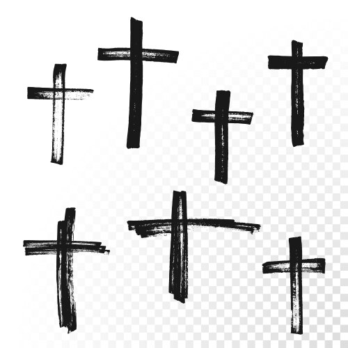 Christian cross jesus christ crucifix different Vector Image