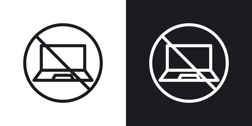 No laptop sign forbidden pc symbol Royalty Free Vector Image